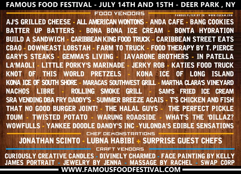 Famous Food Festival Taste The World Deer Park NY Famous Food Famous Food Festival Taste The World Deer Park NY Famous Food